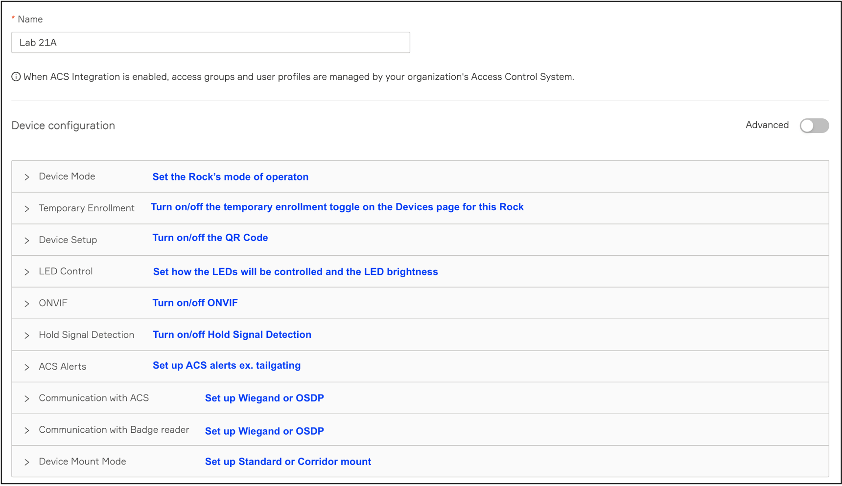 Modify Rock Configurations